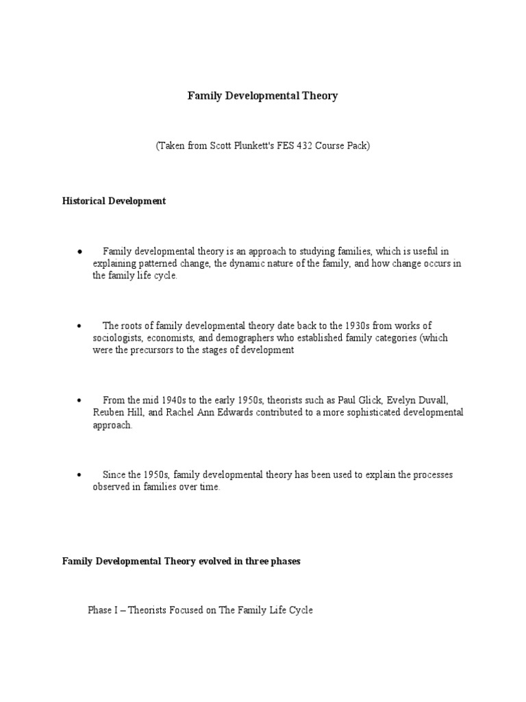 Family Developmental Theory | PDF | Theory | Adolescence
