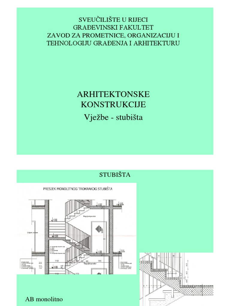 Arh Konstrukcije Vjezbe - Stubista | PDF