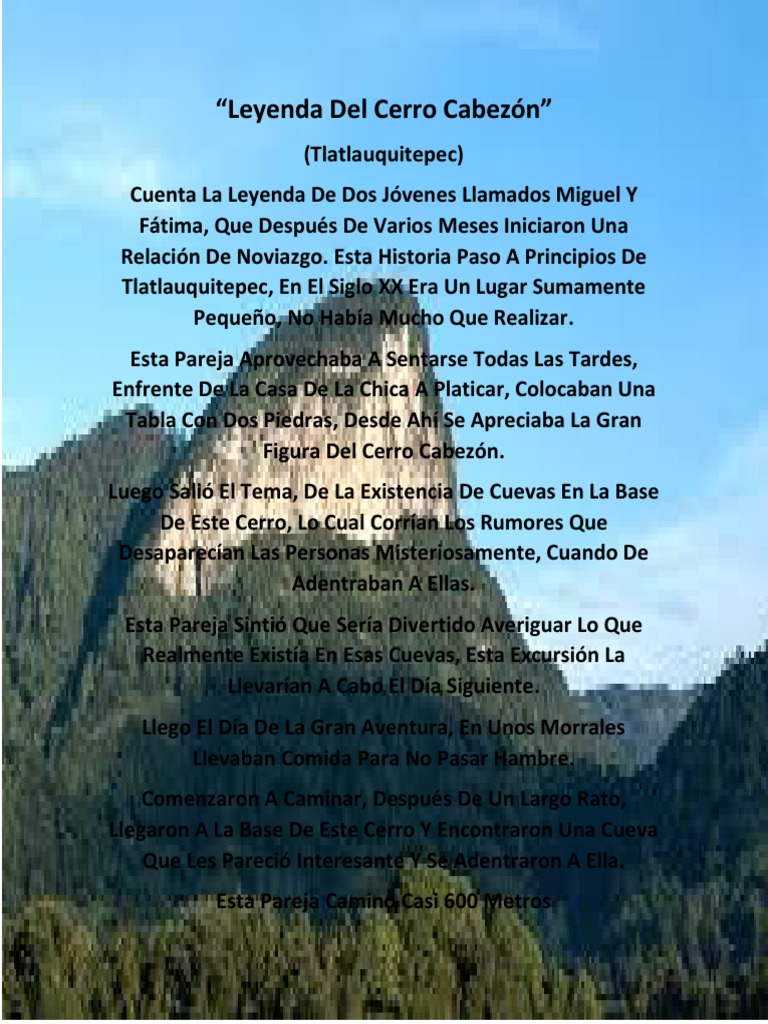 Leyenda Del Cerro Cabezón | PDF
