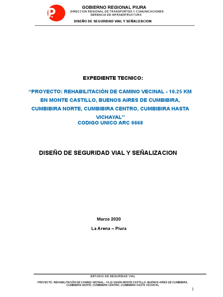 Diseño de Seguridad Vial y Señalizacion Cumbibira | PDF | La carretera ...