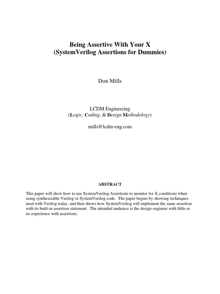 SystemVerilog Assertions For Dummies | PDF | Computer Programming | Electrical Engineering
