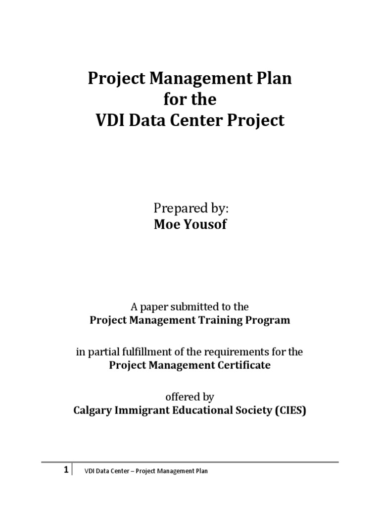 VDI Data Center Project Plan | PDF | Desktop Virtualization | Project ...