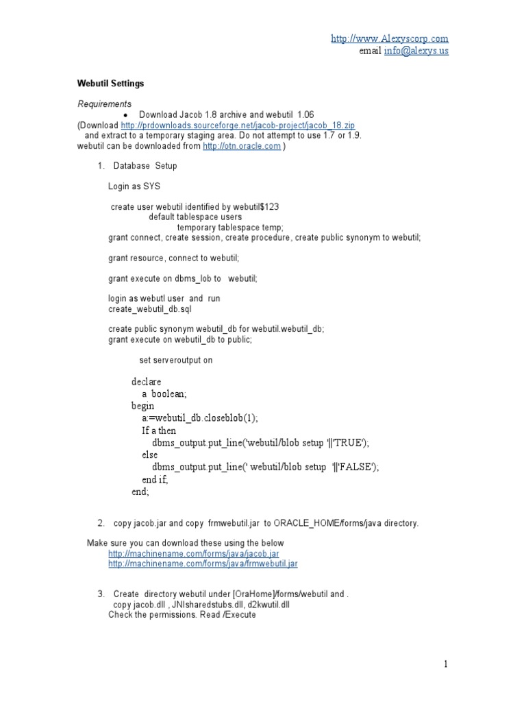 Oracle Webutil Configuration Pdf Java Programming Language Computer File