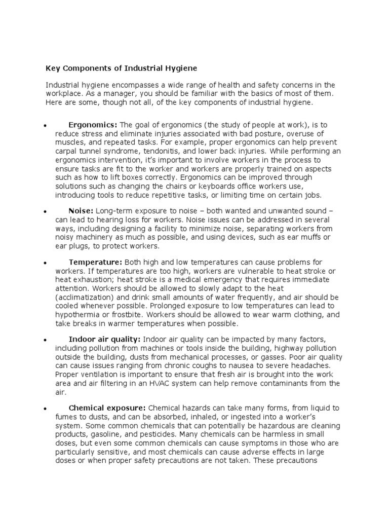 Key Components of Industrial Hygiene | PDF | Ionizing Radiation ...