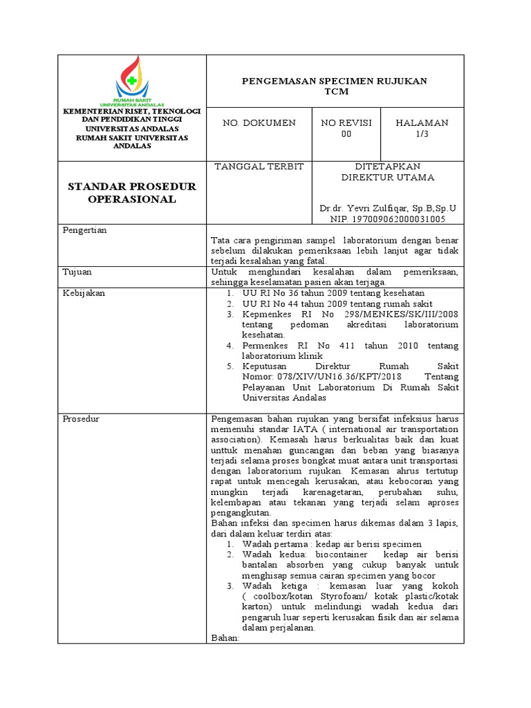 AP 5.7 Spo PENGEMASAN SPECIMEN RUJUKAN TCM | PDF