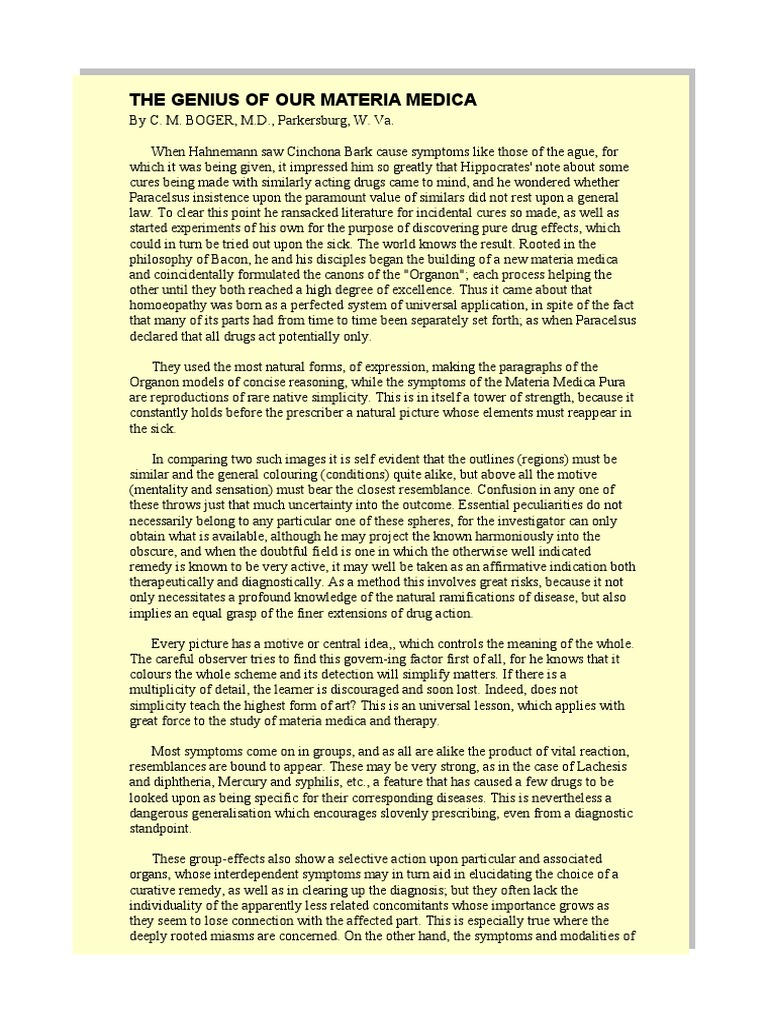 1913 - C M Boger - THE GENIUS OF OUR MATERIA MEDICA PDF | PDF ...
