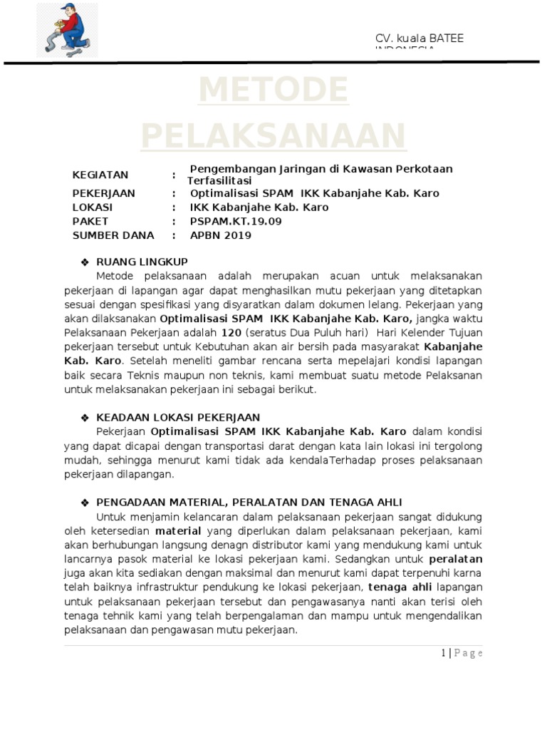 Metode - Pelaksanaan Pipa | PDF