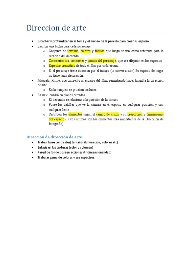 Direccion de Arte Desglose y Teoria | PDF