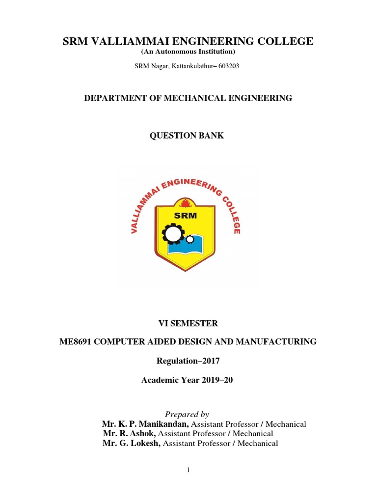 ME83691-Computer Aided Design and Manufacturing | PDF | Numerical Control | Computer Aided Design