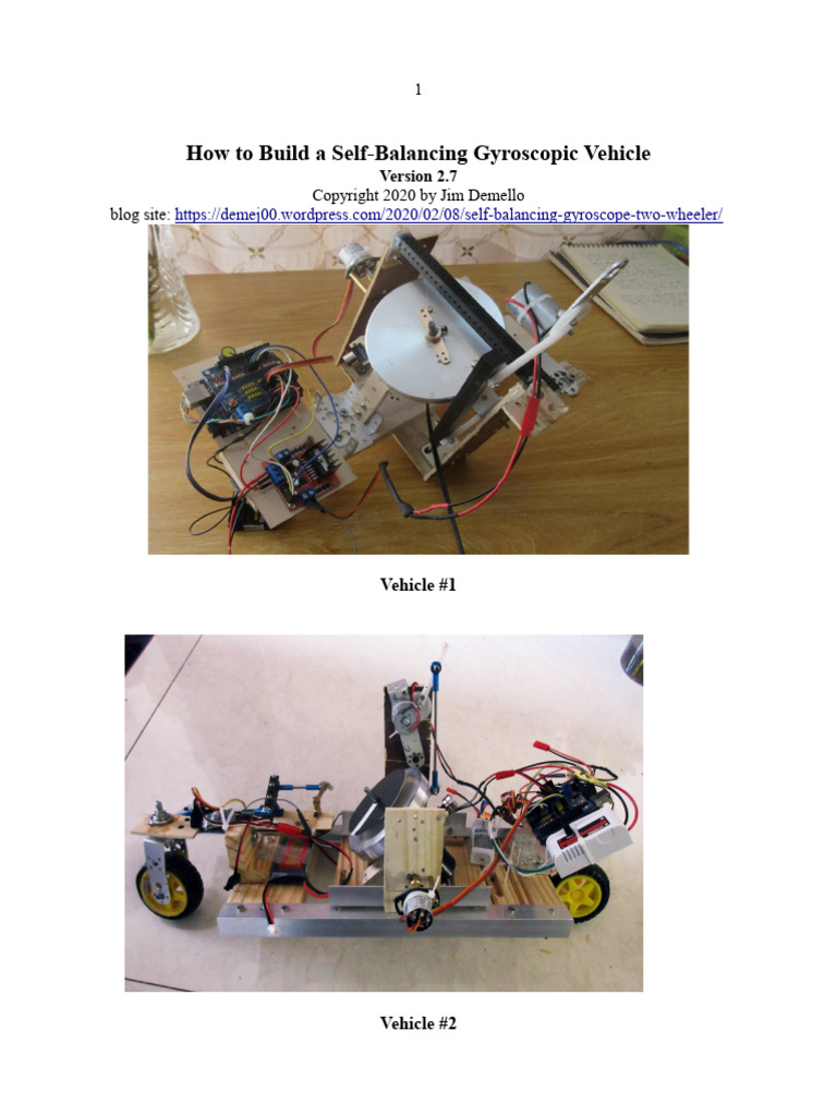 How To Build A Self Balancing Gyroscopic Vehicle | PDF | Gyroscope ...