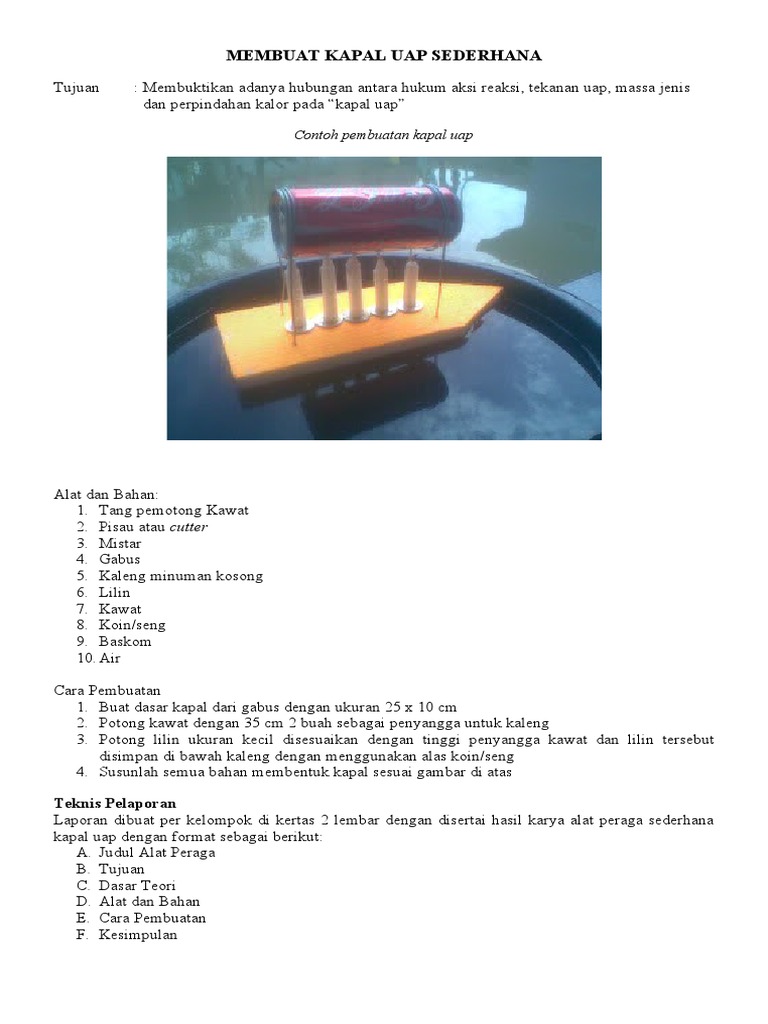 Membuat Kapal Uap Sederhana | PDF
