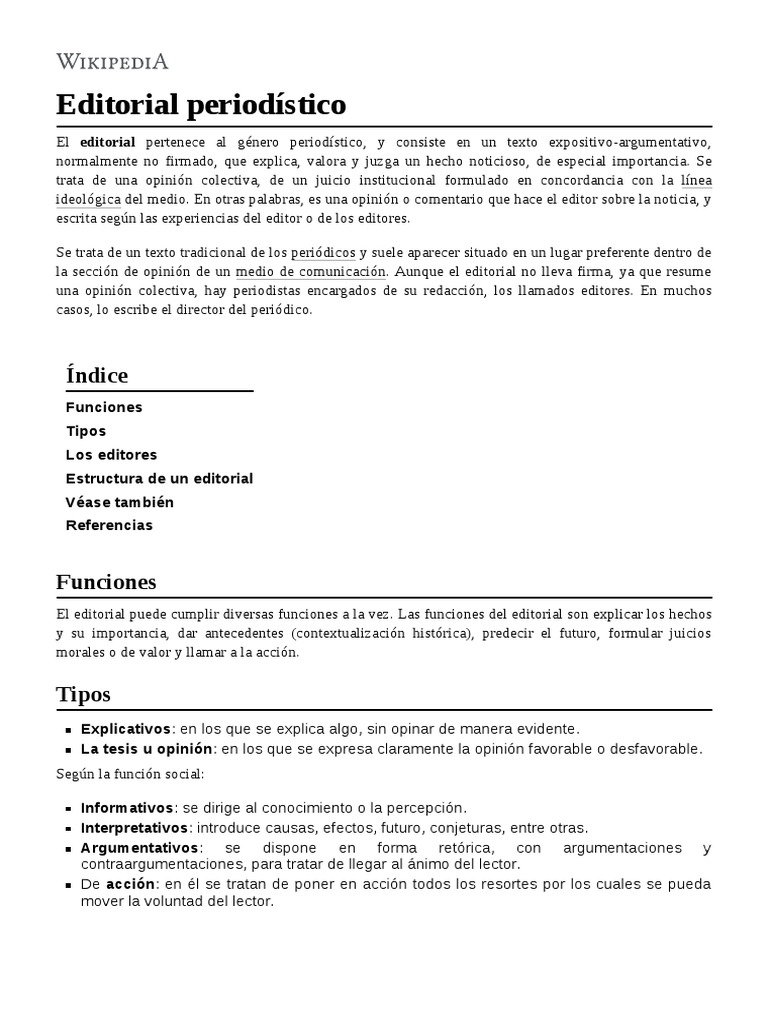 Editorial Periodístico | PDF | Editorial | Esfera pública