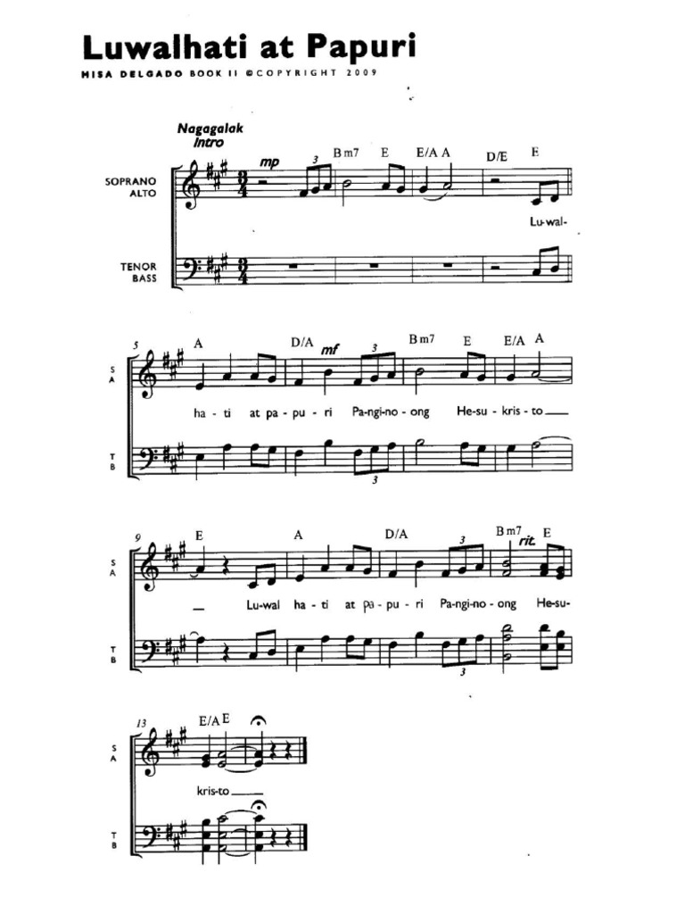 Luwalhati at Papuri Misa Delgado | PDF