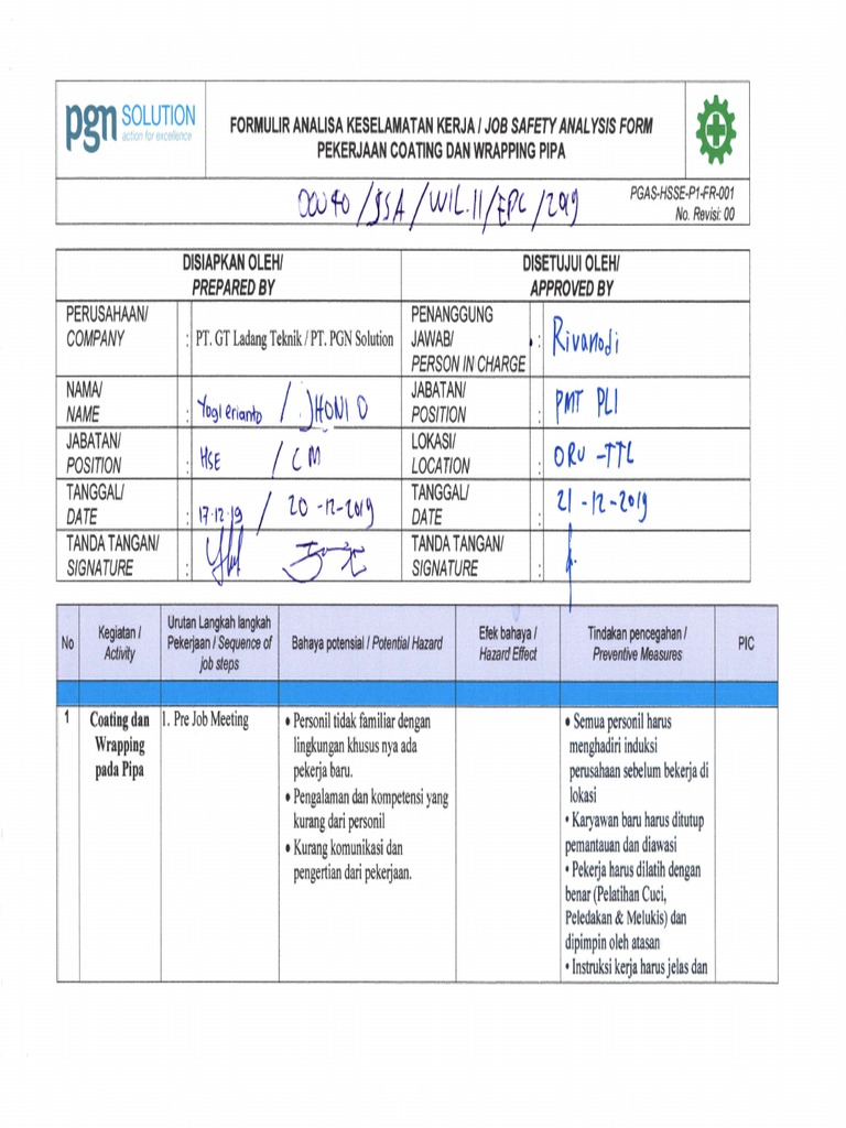 JSA PGAS - Coating Dan Wrapping Pada Pipa | PDF