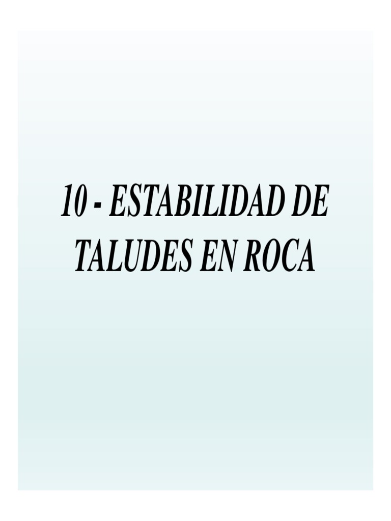 10 - Estabilidad de Taludes en Roca | Descargar gratis PDF | Falla ...
