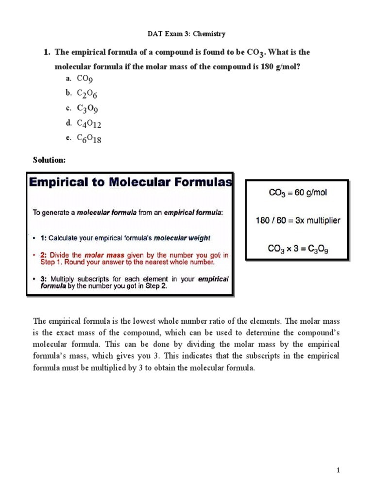 DAT Exam 3 | PDF | Redox | Chemical Bond