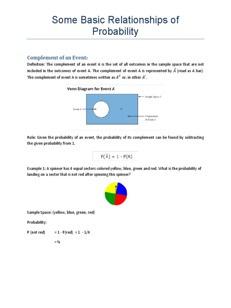 Some Basic Relationships of Probability PDF | PDF | Probability ...