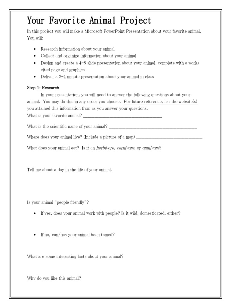 Your Favorite Animal | PDF | Microsoft Power Point | Communication