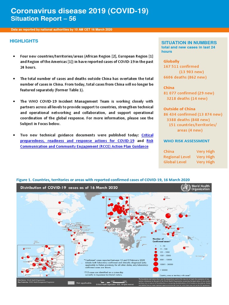 W.H.O. Covid-19 Situation Report March 16, 2020 | PDF | World Health ...