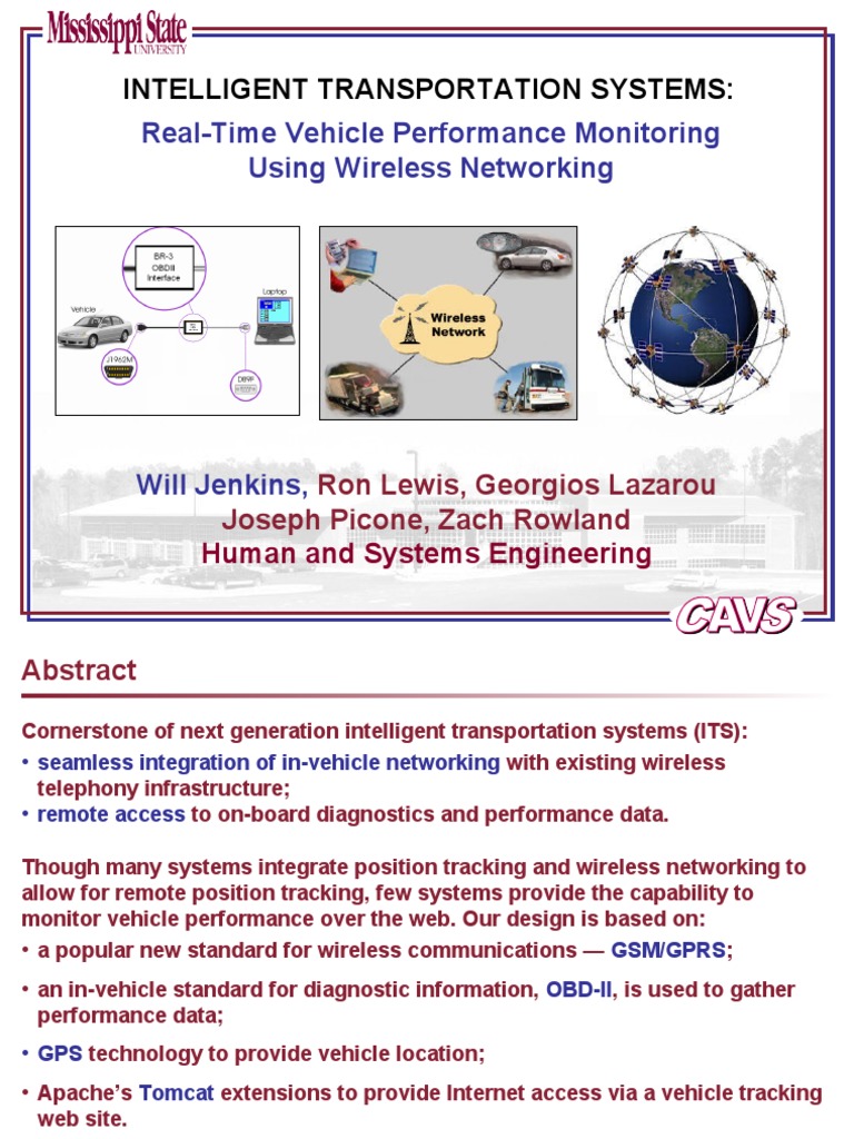 Intelligent Transportation Systems:: Real-Time Vehicle Performance ...