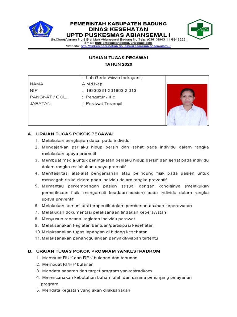 Uraian Tugas Kestrad Wiwin 2020 | PDF