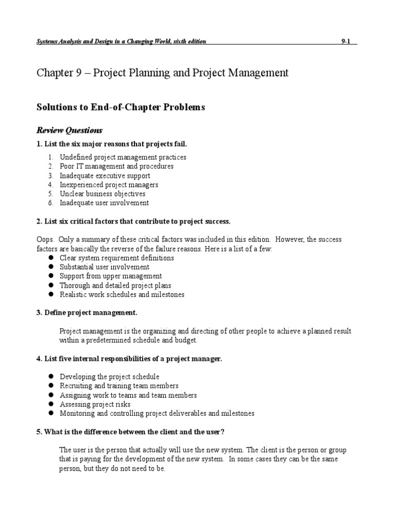 6ed Solutions Chap09 | PDF | Project Management | Real Estate Broker