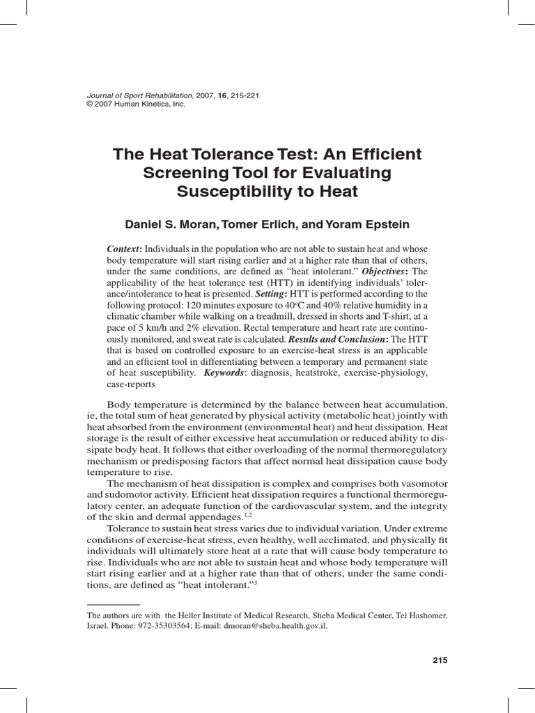 Heat Tolerance Test PDF | PDF | Hyperthermia | Heart Rate