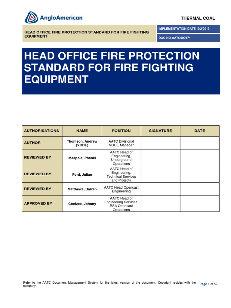 Fire Protection Standard For Fire Fighting Equipment | PDF | Fire ...