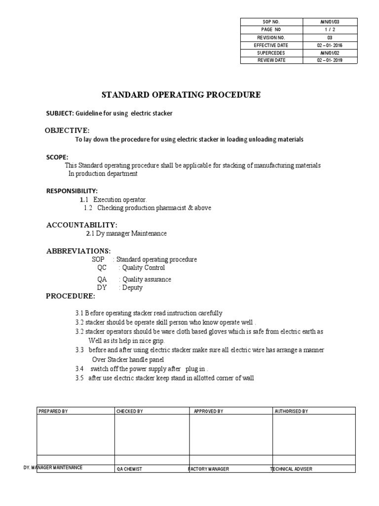 Sop of Stacker | PDF | Pharmacist | Business