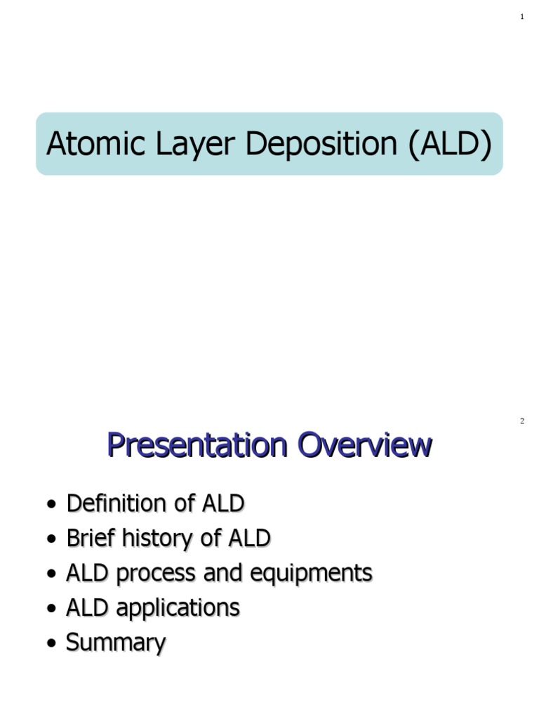Atomic Layer Deposition | PDF | Chemical Product Engineering ...