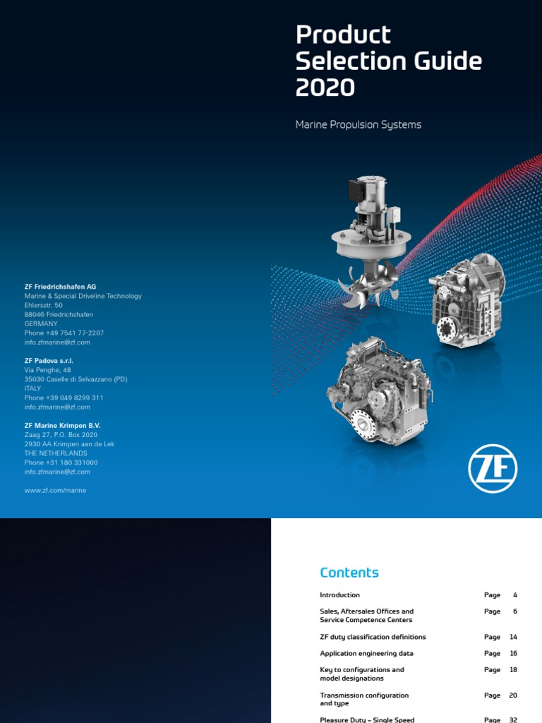 ZF Marine Propulsion Systems Selection Guide | PDF | Transmission ...