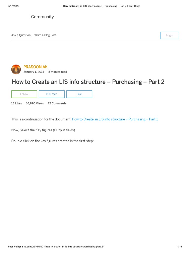 LIS Info Structure Setup in SAP Purchasing | PDF | Receipt | Logistics