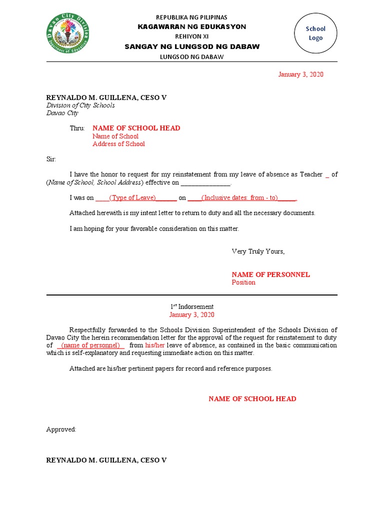 Reinstatement Letter | PDF