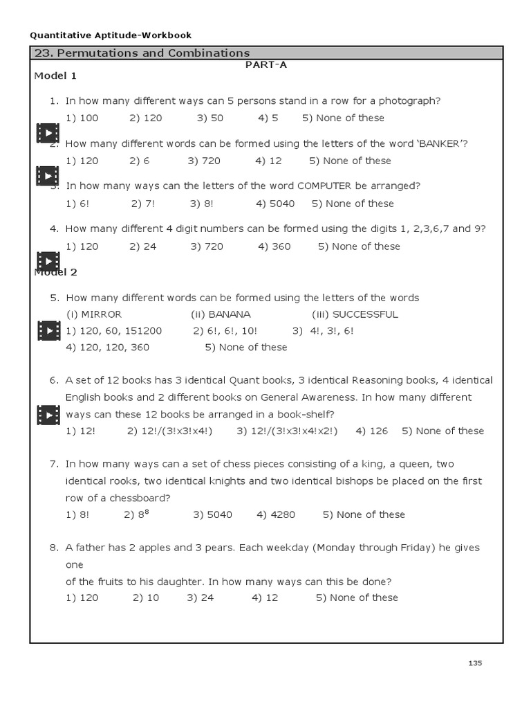 Permutations and Combinations 1 (New) | PDF | Consonant | Probability