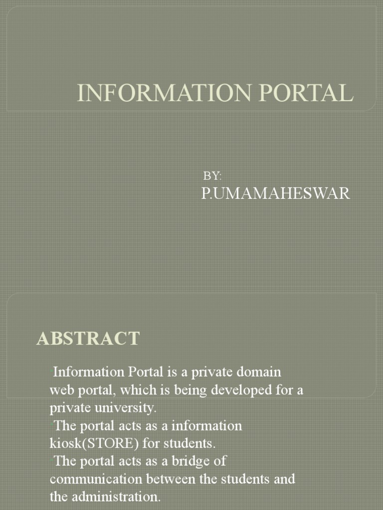 Information Portal | Download Free PDF | Databases | Microsoft Visual ...