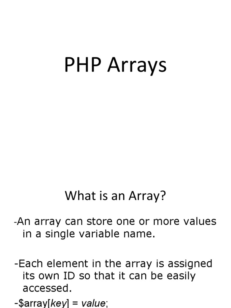 Arrays In Php Pdf Array Data Type Array Data Structure