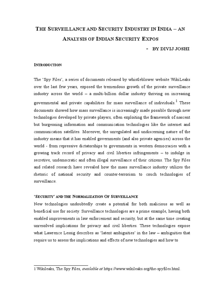 Indian Surveillance Industry Insights | PDF | Surveillance | Unmanned ...
