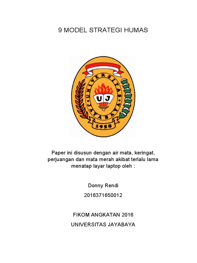 9 Model Strategi Humas. Penting! | PDF | Pengembangan Diri