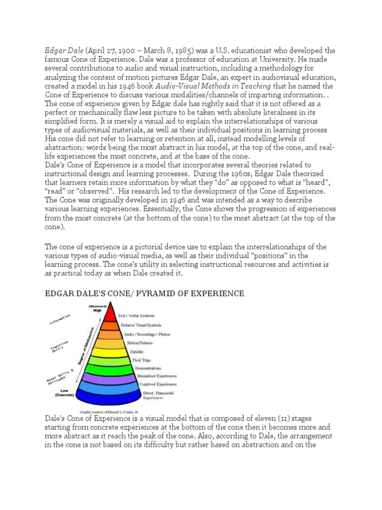 Edgar Dale | PDF | Experience | Educational Technology