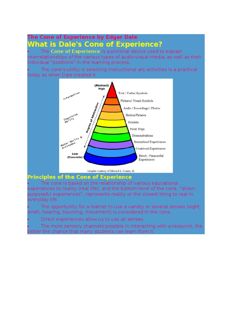 The Cone of Experience by Edgar Dale | PDF | Experience | Reality