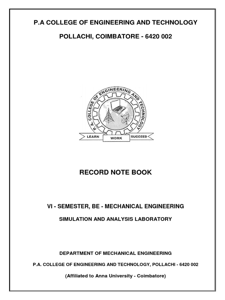 Ansys Lab Manual PDF | PDF | Finite Element Method | Stress (Mechanics)