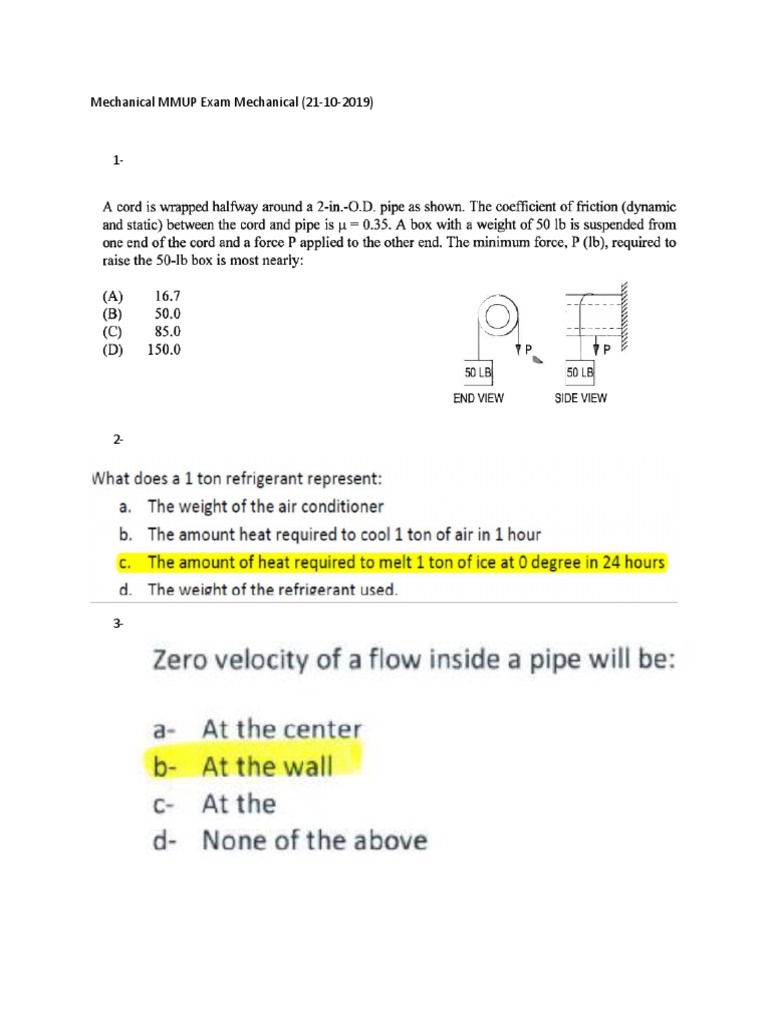 Mechanical MMUP Exam Overview 2019 | PDF | Technology & Engineering