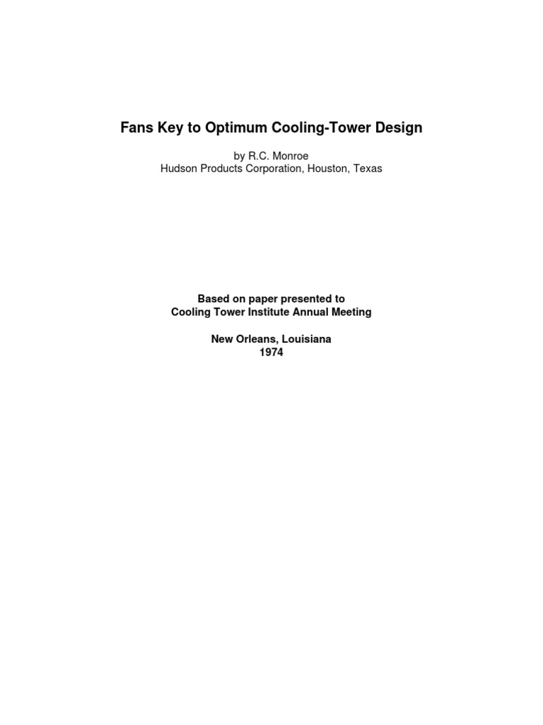 Optimizing Fans for Cooling Towers | PDF | Mechanical Engineering ...