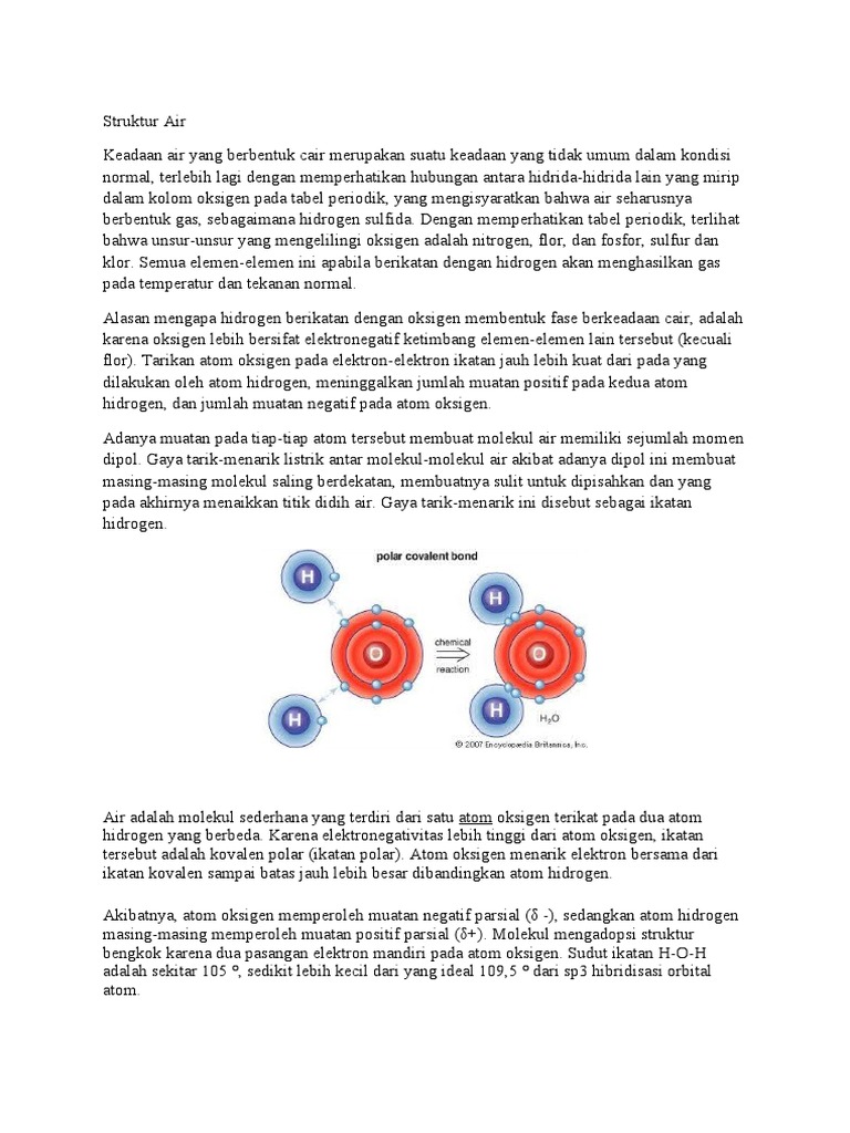 Struktur dan Ikatan Molekul Air | PDF | Sains & Matematika