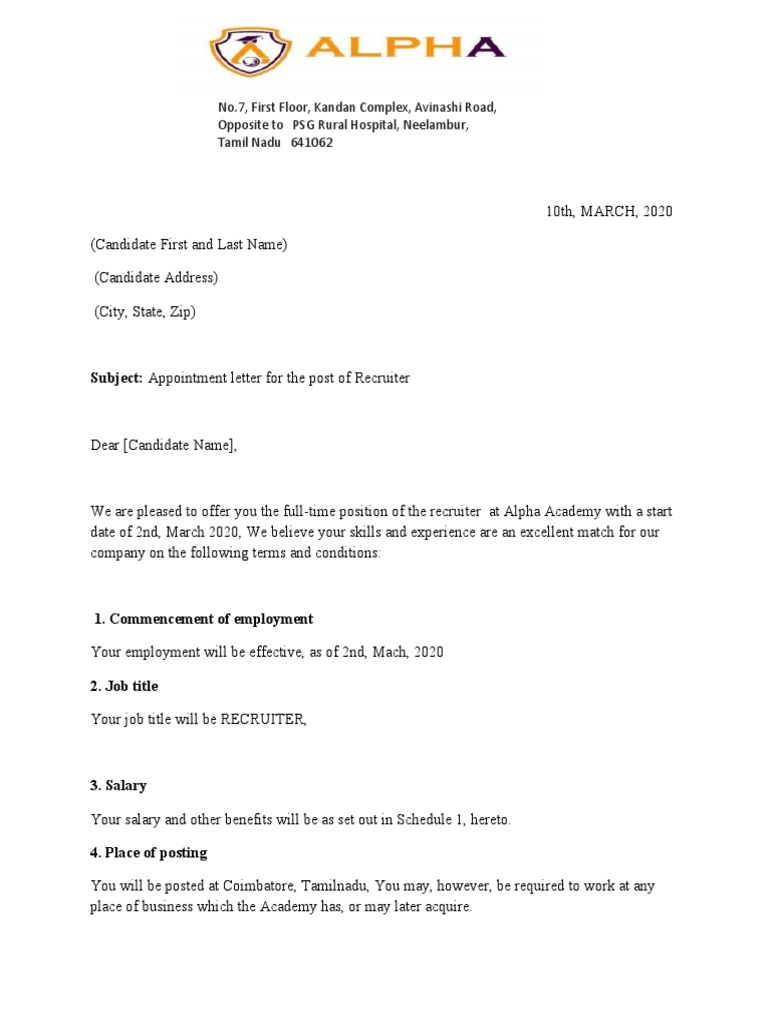 Offer Letter Format | PDF | Confidentiality | Employment