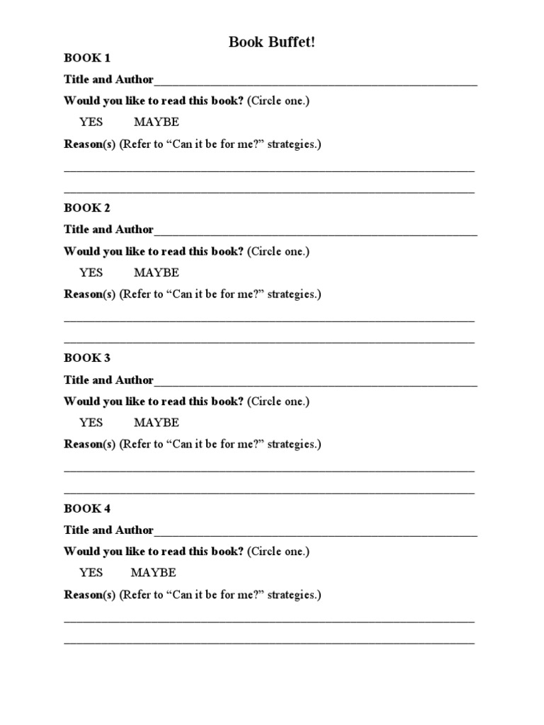 Book Club Discussion Template | PDF