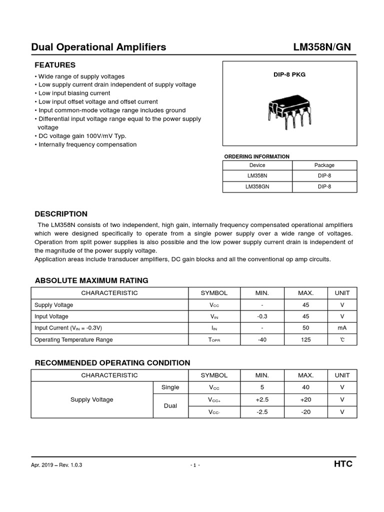 Operational amplifier 20 mhz transducer