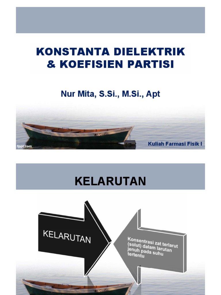 4-Konstanta Dielektrik Dan Koefisien Partisi PDF | PDF