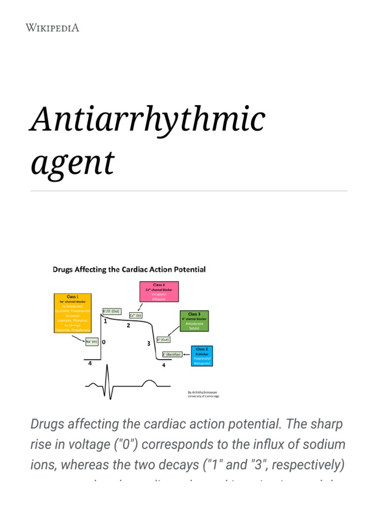 Antiarrhythmic Agent - Wikipedia | PDF | Heart | Cardiovascular Physiology