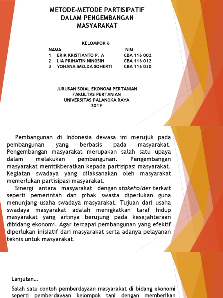 Metode Partisipatif untuk Pemberdayaan Masyarakat | PDF | Karier ...